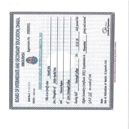 Higher Secondary Certificate | PDF