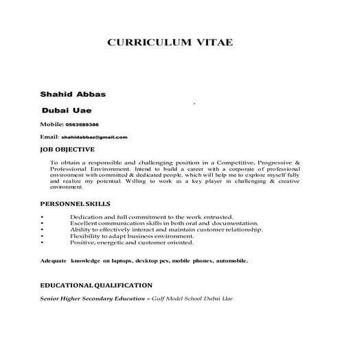 shahid cv | DOCX