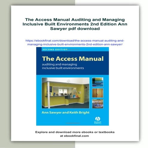 The Access Manual Auditing and Managing Inclusive Built Environments ...