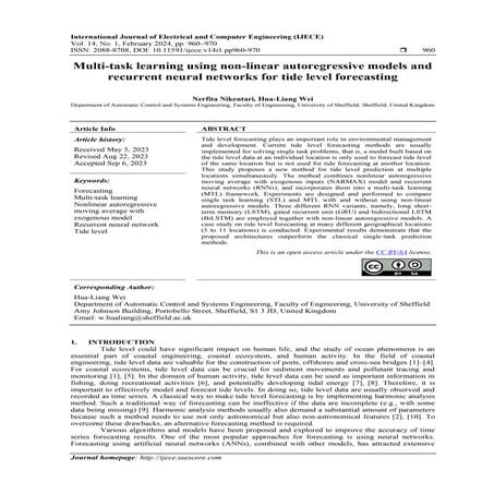 Multi Task Learning Using Non Linear Autoregressive Models And Recurrent Neural Networks For