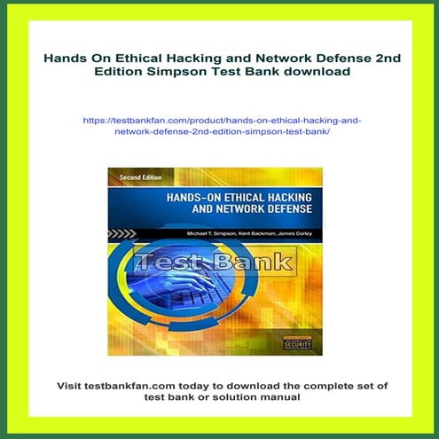Hands On Ethical Hacking and Network Defense 2nd Edition Simpson Test ...