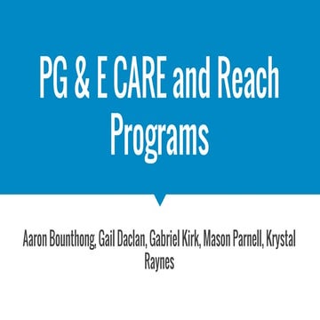 PG&E Reach and CARE Program | PPTX