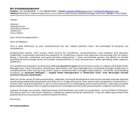 Resume RV Padhu | DOCX