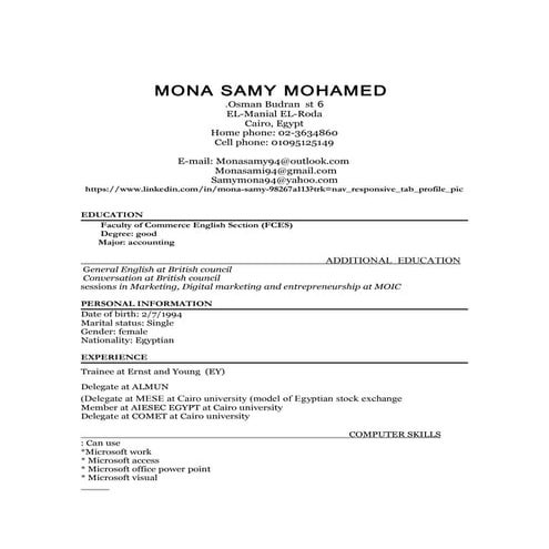 MONA CV | DOC