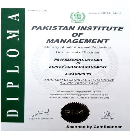 DSCM certificate | PDF
