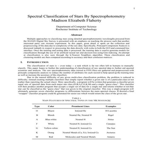 AUTOMATIC SPECTRAL CLASSIFICATION OF STARS USING MACHINE LEARNING: AN ...