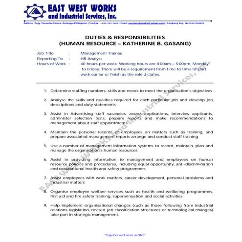 KBGASANG COE plus DUTIES and RESPONSIBILITIES | PDF