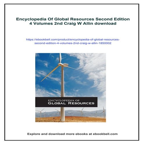 Encyclopedia Of Global Resources Second Edition 4 Volumes 2nd Craig W ...