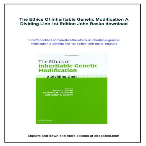 The Ethics Of Inheritable Genetic Modification A Dividing Line 1st ...