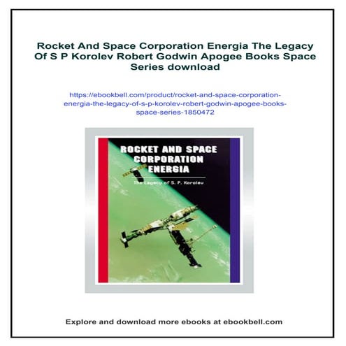 Rocket And Space Corporation Energia The Legacy Of S P Korolev Robert ...