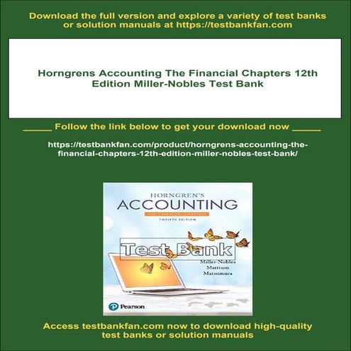 Horngrens Accounting The Financial Chapters 12th Edition Miller-Nobles ...