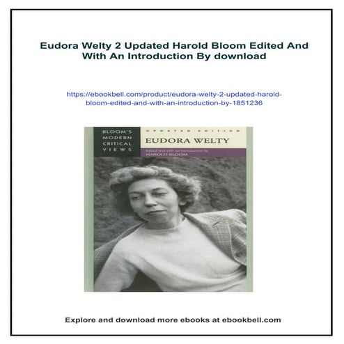 Eudora Welty 2 Updated Harold Bloom Edited And With An Introduction By ...