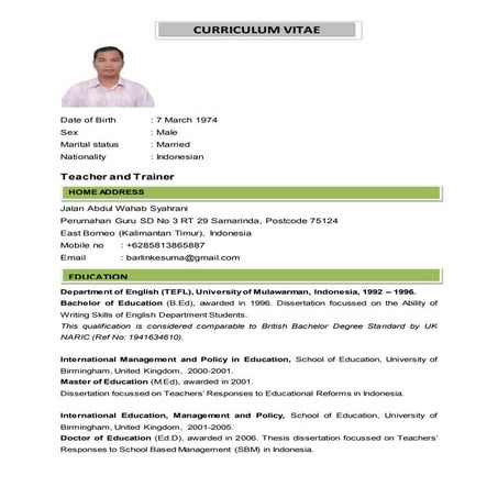 CV - May 2016 | DOCX