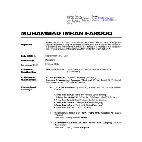 Updated Imran CV | PDF