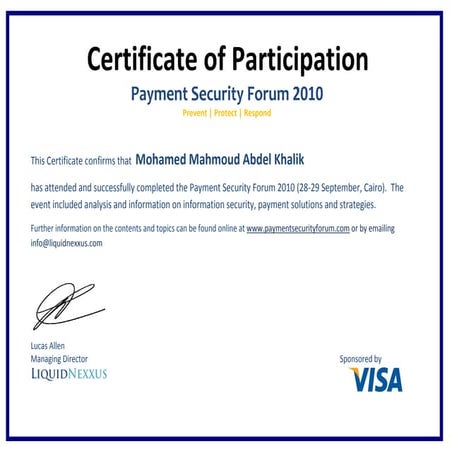 Visa Payments security forum | PDF