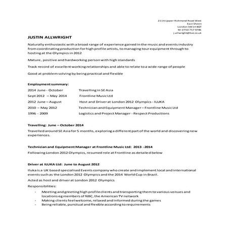Justin Allwright CV1 | DOCX
