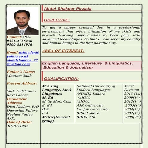 CV_Mufti Syed Zahid Siraj | PDF