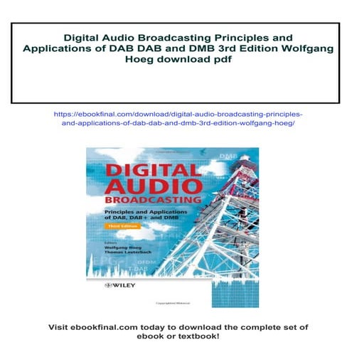 Digital Audio Broadcasting Principles and Applications of DAB DAB and DMB 3rd Edition Wolfgang ...