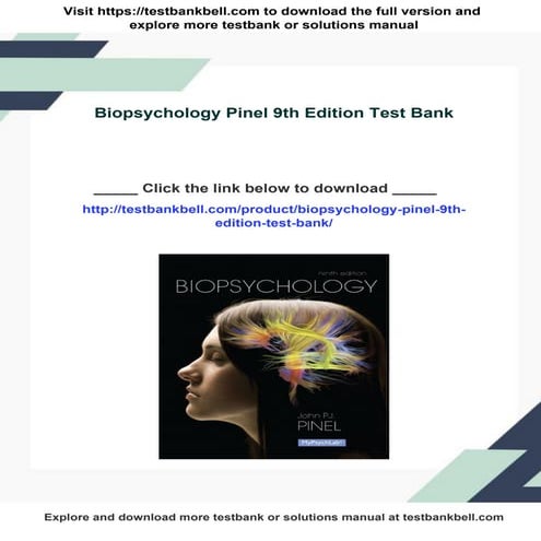 Biopsychology Pinel 9th Edition Test Bank | PDF