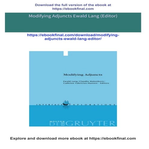 Instant download Modifying Adjuncts Ewald Lang (Editor) pdf all chapter | PDF