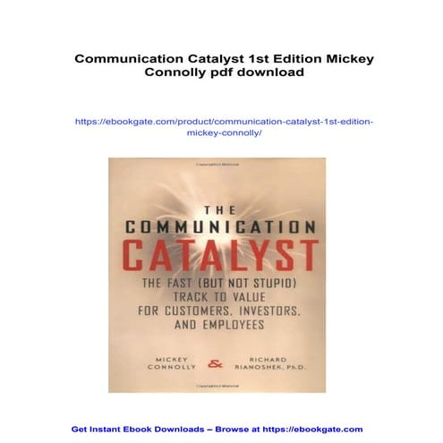 Communication Catalyst 1st Edition Mickey Connolly | PDF