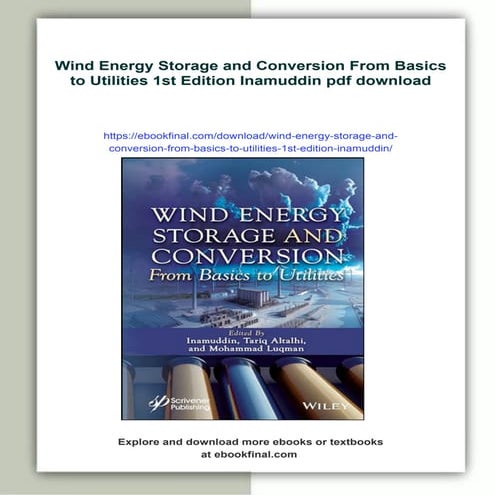 Wind Energy Storage and Conversion From Basics to Utilities 1st Edition ...