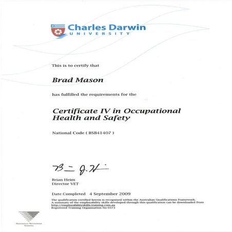 CERT 4 OHS | PDF