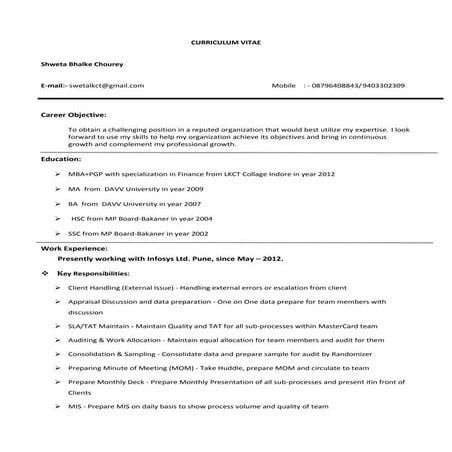 Updated Resume - Shweta (2) | DOC