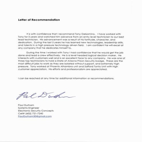Letter of Recomendation | PDF