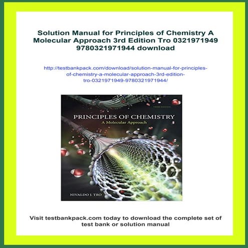 Solution Manual for Principles of Chemistry A Molecular Approach 3rd ...