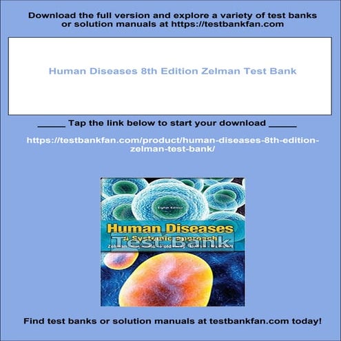 Human Diseases 8th Edition Zelman Test Bank | PDF