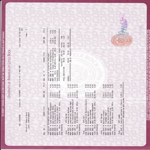 Andre' Davis Transcript (2) | PDF