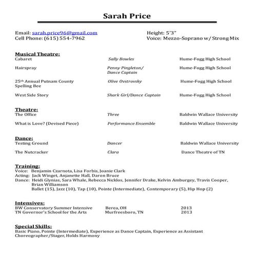 Performance Resume | PDF