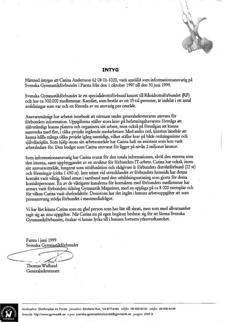 Intyg HBV Carina Andersson | PDF