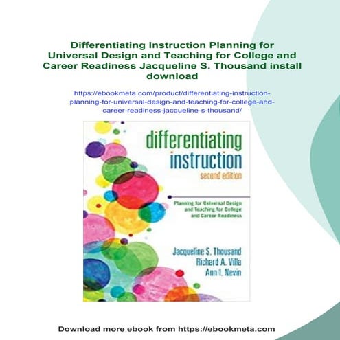 Differentiating Instruction Planning for Universal Design and Teaching for College and Career ...