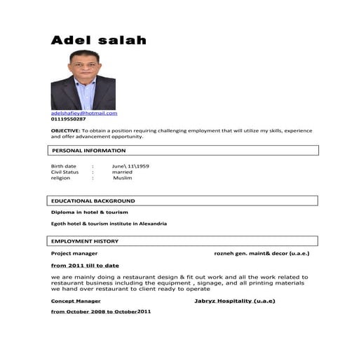 adel s c.v. last updated | DOC