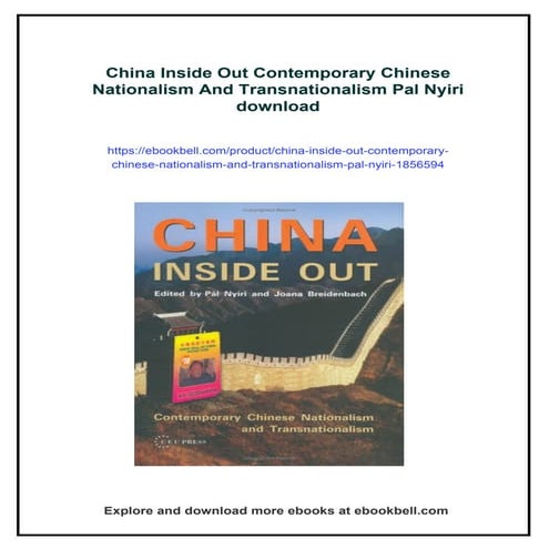 China Inside Out Contemporary Chinese Nationalism And Transnationalism ...
