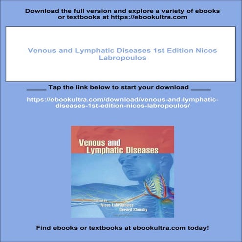Venous and Lymphatic Diseases 1st Edition Nicos Labropoulos | PDF