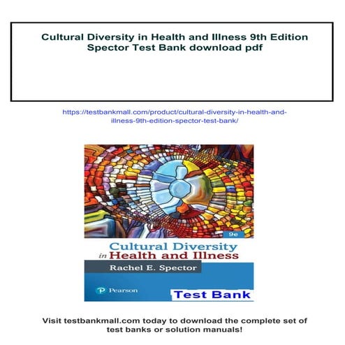 Cultural Diversity in Health and Illness 9th Edition Spector Test Bank ...