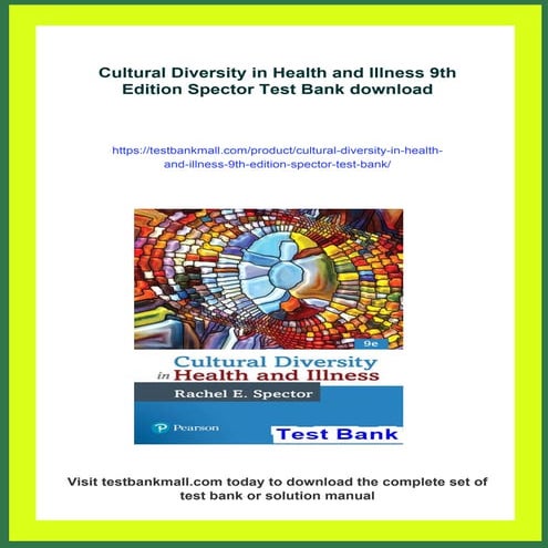 Cultural Diversity in Health and Illness 9th Edition Spector Test Bank ...