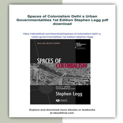 Spaces of Colonialism Delhi s Urban Governmentalities 1st Edition ...