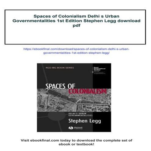Spaces of Colonialism Delhi s Urban Governmentalities 1st Edition ...