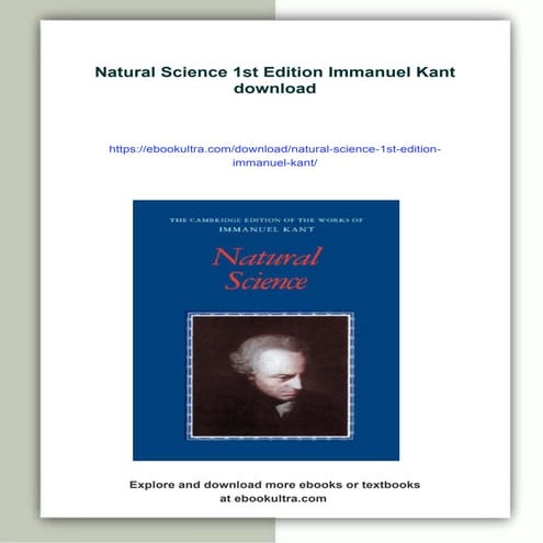 Natural Science 1st Edition Immanuel Kant | PDF