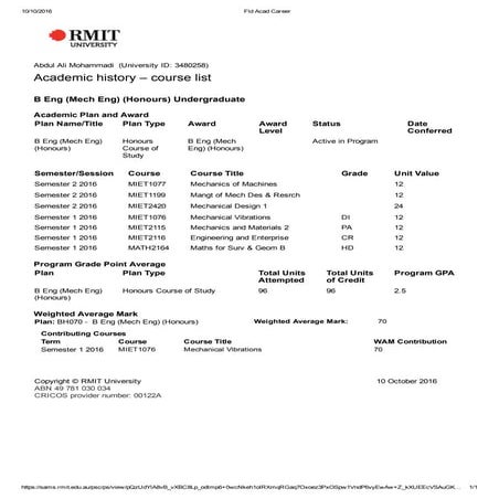 My Bach-Degree- Transcript | PDF