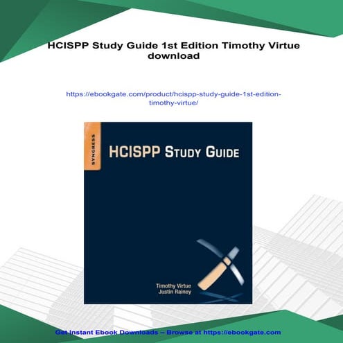 HCISPP Study Guide 1st Edition Timothy Virtue | PDF