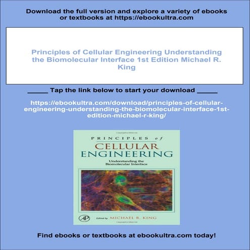 Principles of Cellular Engineering Understanding the Biomolecular Interface 1st Edition Michael ...