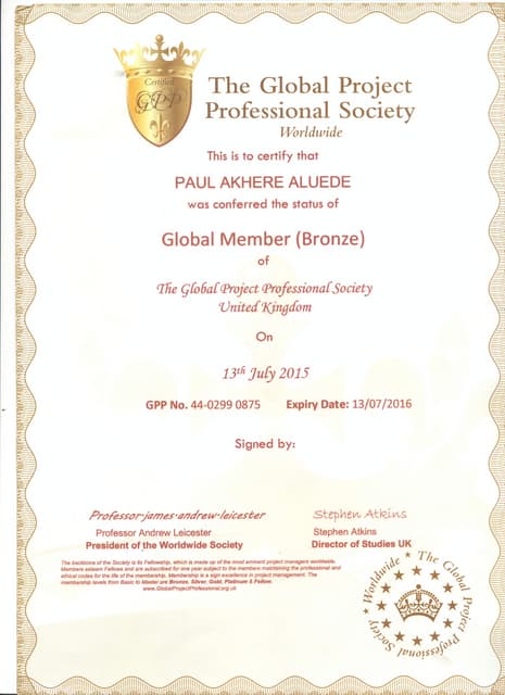 PROC.TRAINING CERTIFICATE | PDF