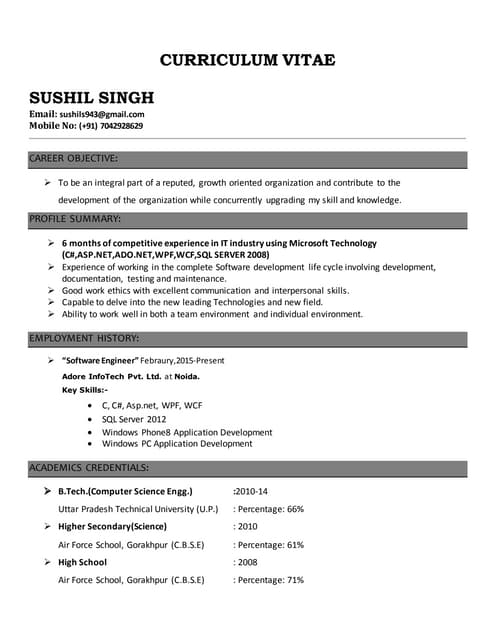 Anchal resume | DOCX | Technology & Computing