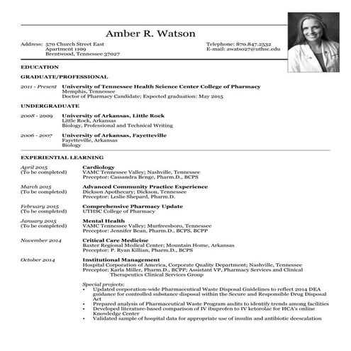 Amber R. Watson CV Dec14 | PDF