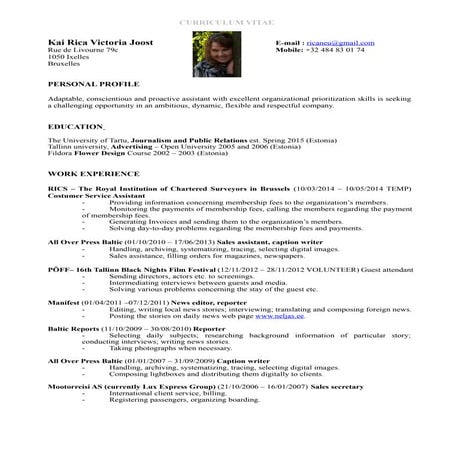 Rica Victoria Joost CVM | PDF